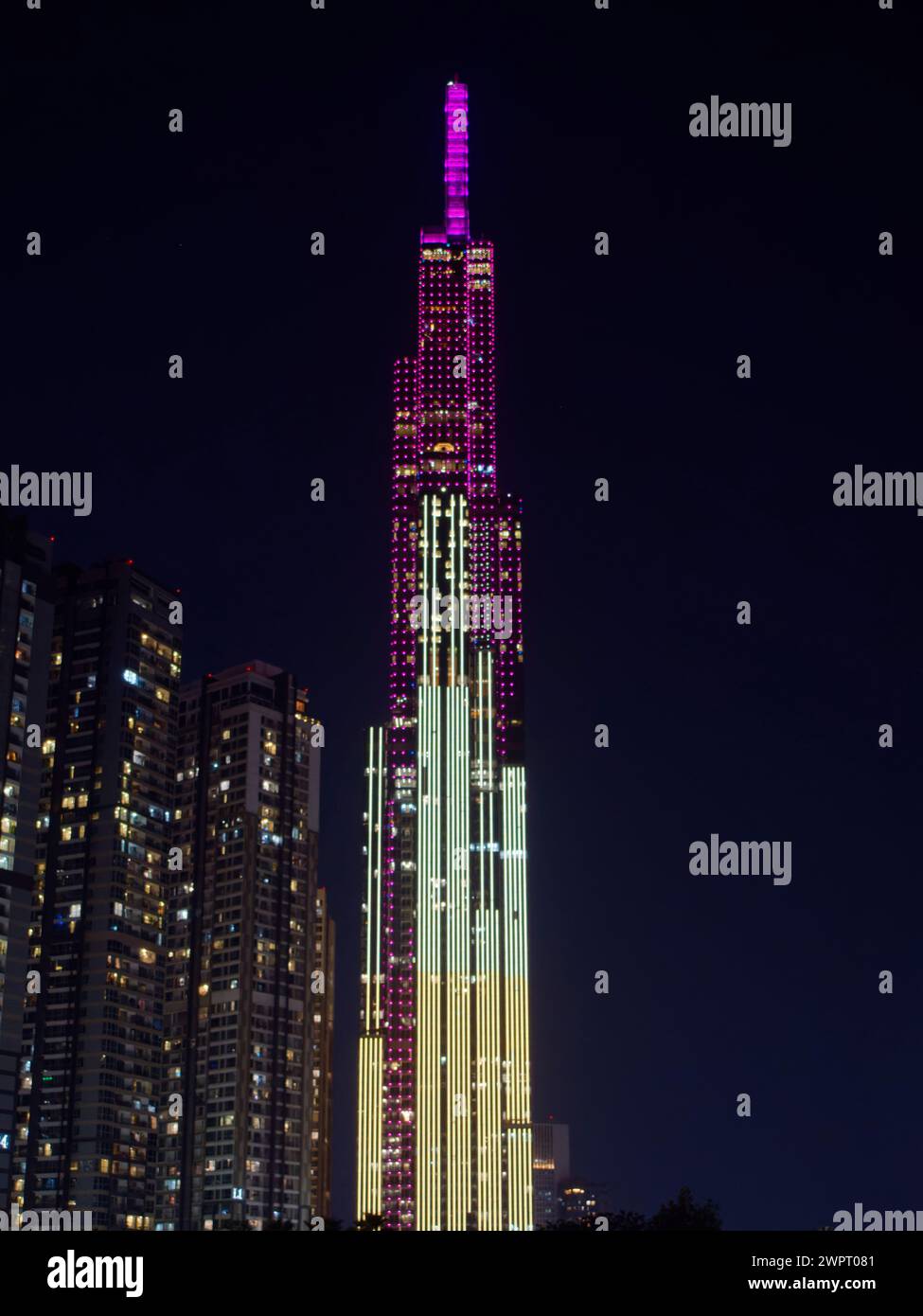 Landmark 81 Building at night Ho Chi Minh City Vietnam TV000623 Stock ...