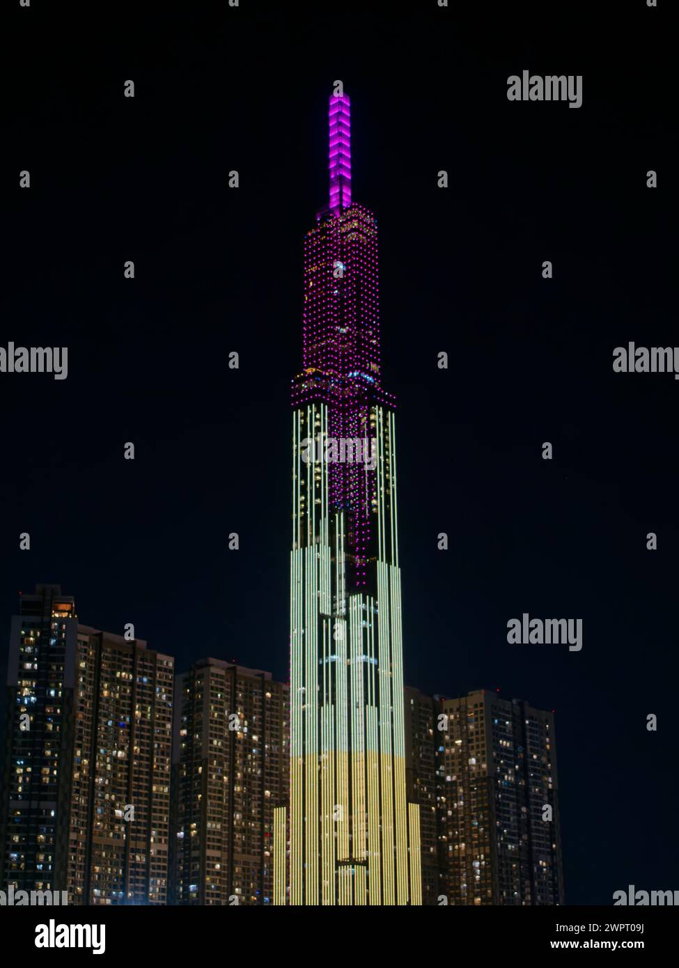 Landmark 81 Building at night Ho Chi Minh City Vietnam TV000627 Stock ...