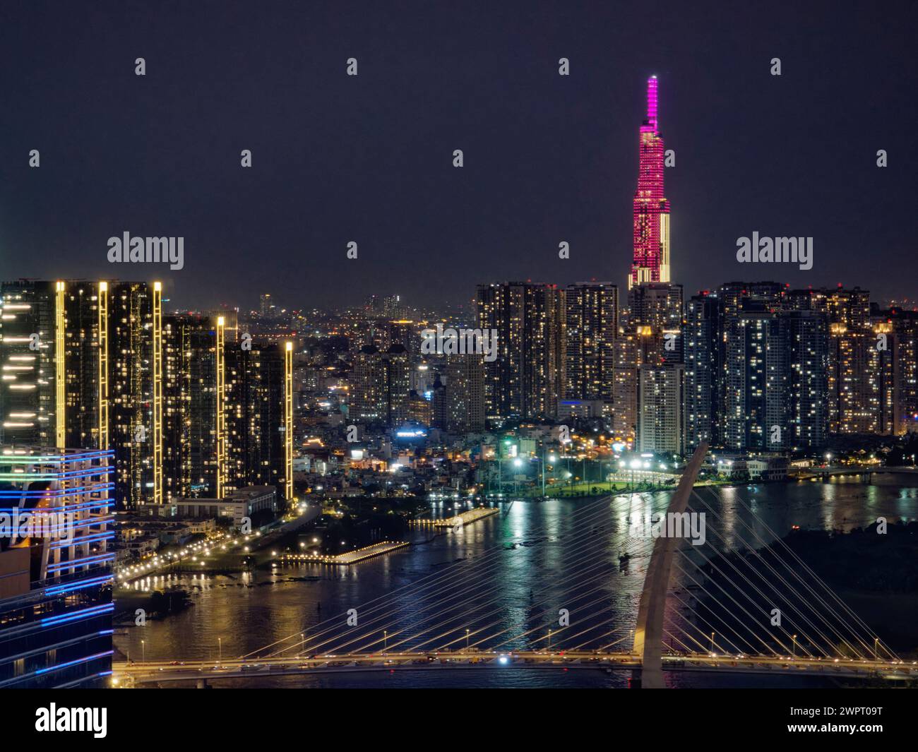 Landmark 81 building at night Ho Chi Minh City Vietnam TV000629 Stock ...