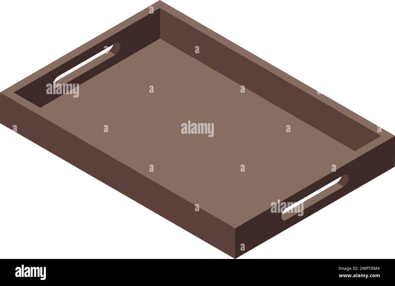Wooden meal tray icon isometric vector. Serving food ware. Breakfast ...
