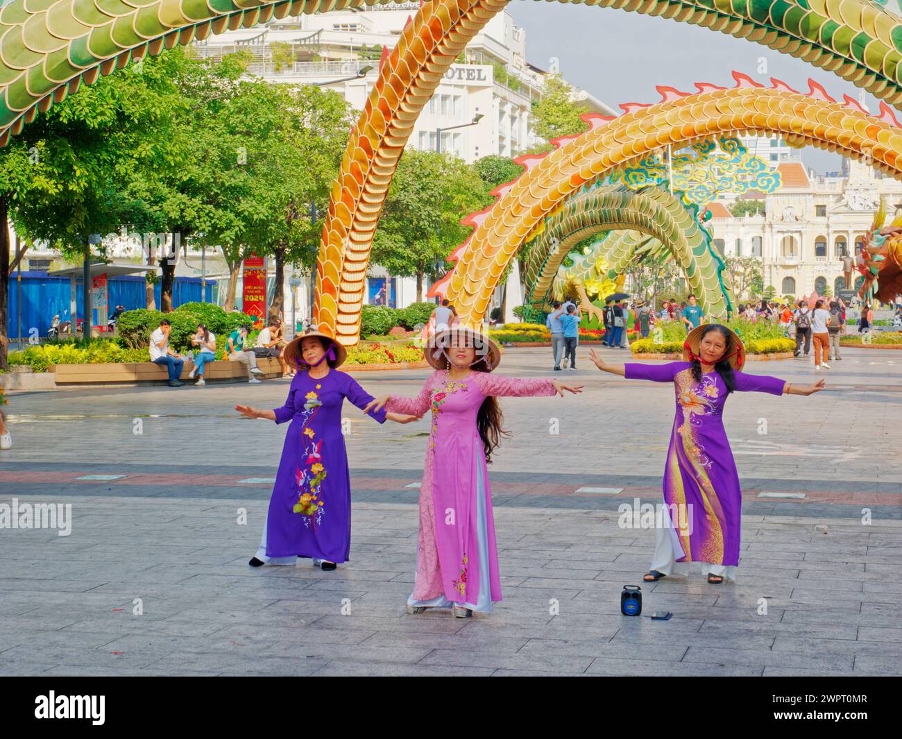 Ladies Dancing Ho Chi Minh City Vietnam TV000663 Stock Photo - Alamy