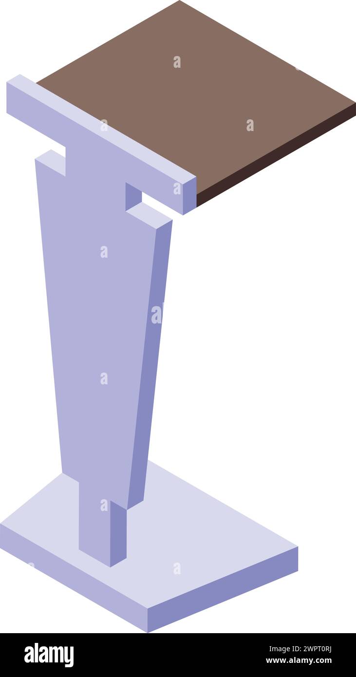 Tribune icon isometric vector. Speaker raised platform. Election and ...