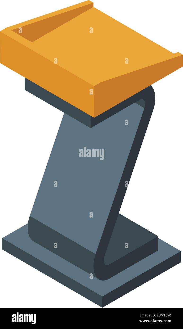 Tribune podium icon isometric vector. Press conference platform. Public ...