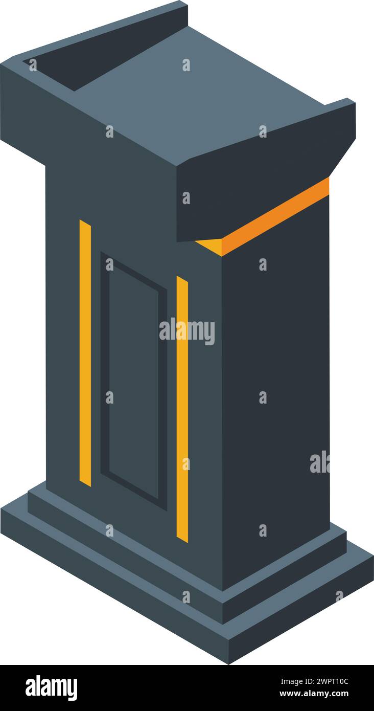 Presentation tribune icon isometric vector. Speaker election podium ...