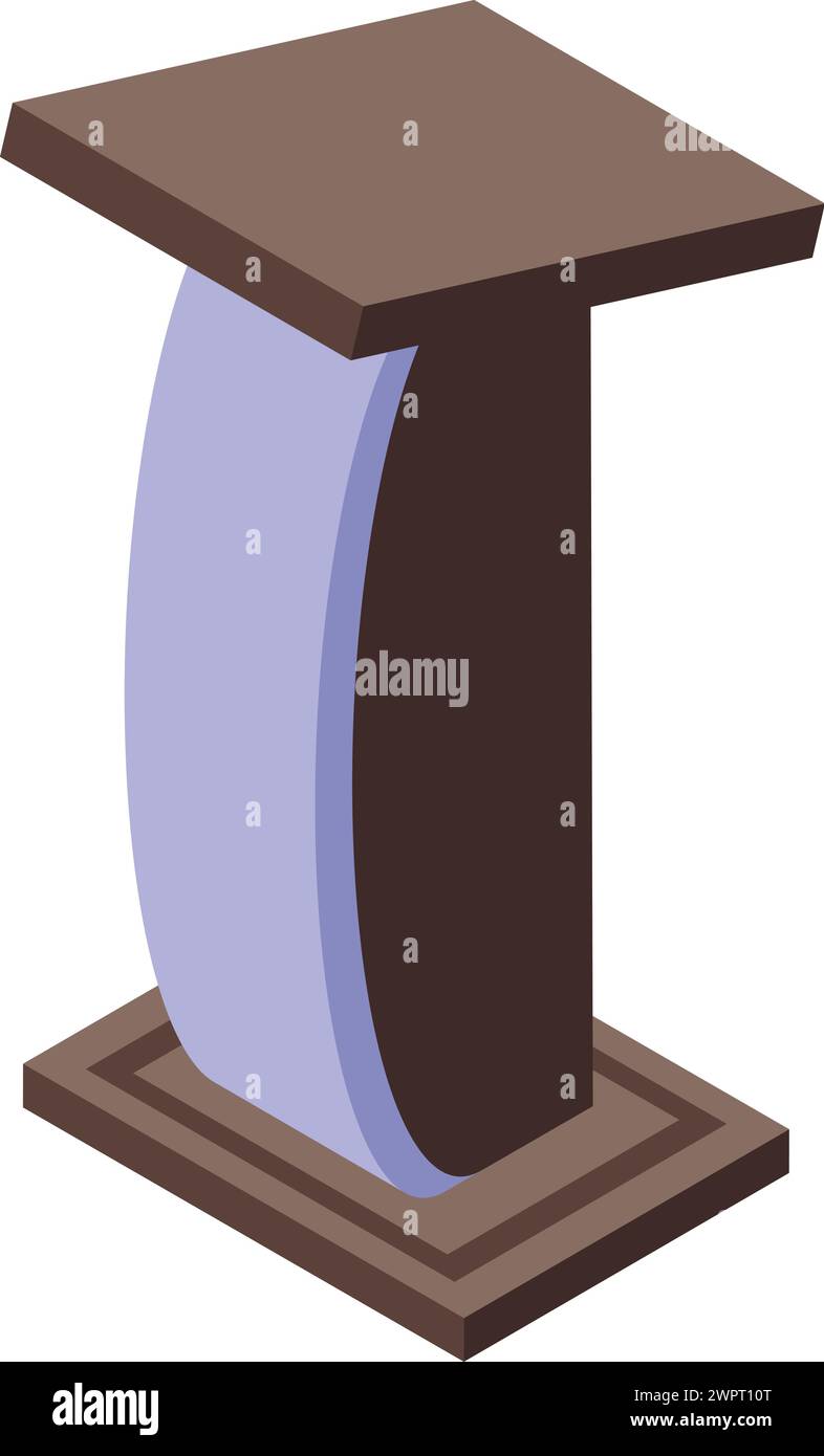 Orator tribune icon isometric vector. Raised speaker pulpit. Public ...