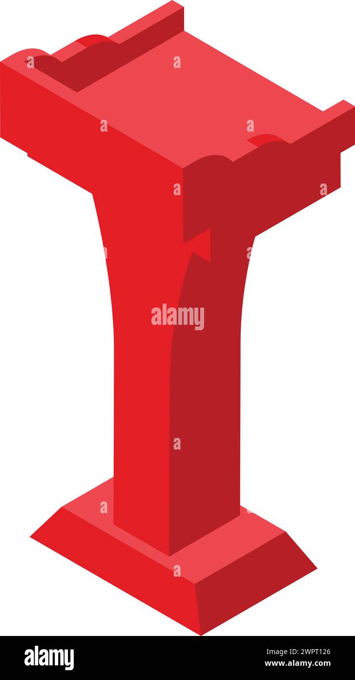 Press conference tribune icon isometric vector. Summit ceremony stage ...
