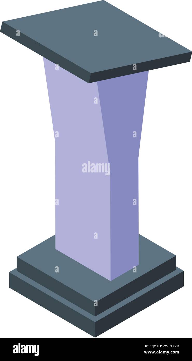 Presentation soapbox icon isometric vector. Raised speaker tribune ...