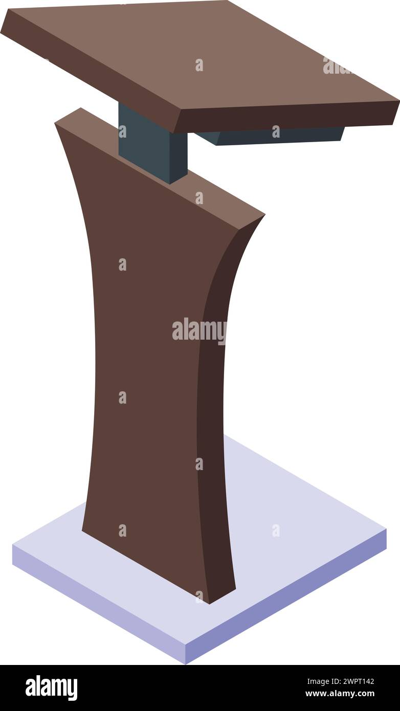 Elevated platform icon isometric vector. Speaker raised tribune ...