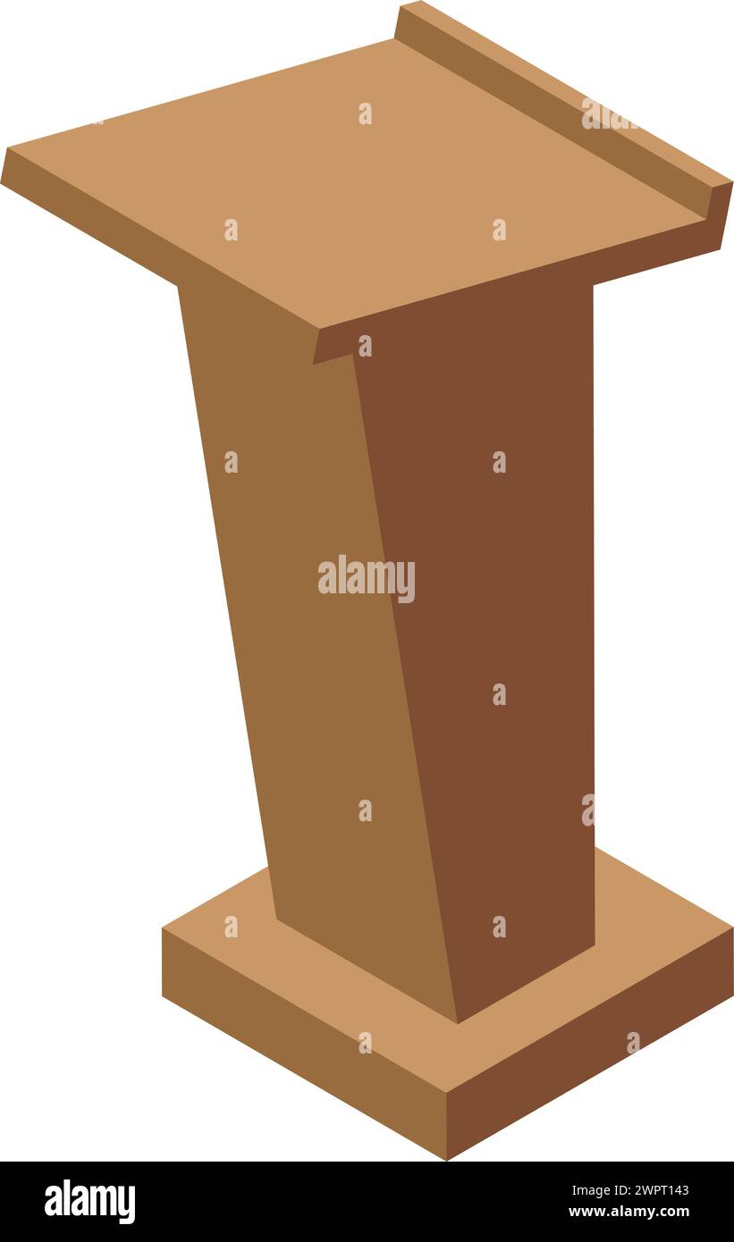 Raised wooden podium icon isometric vector. Public election tribune ...