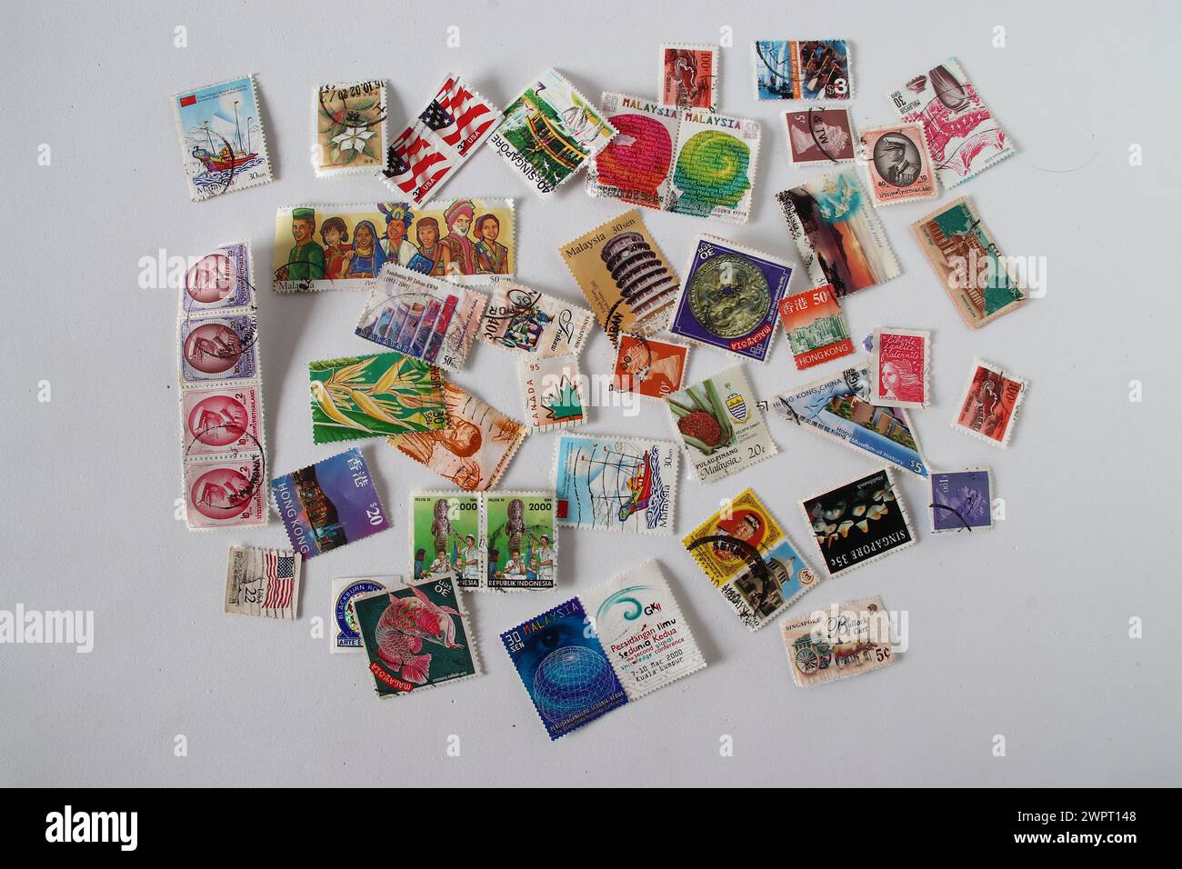Different types of stamps from different countries Stock Photo - Alamy