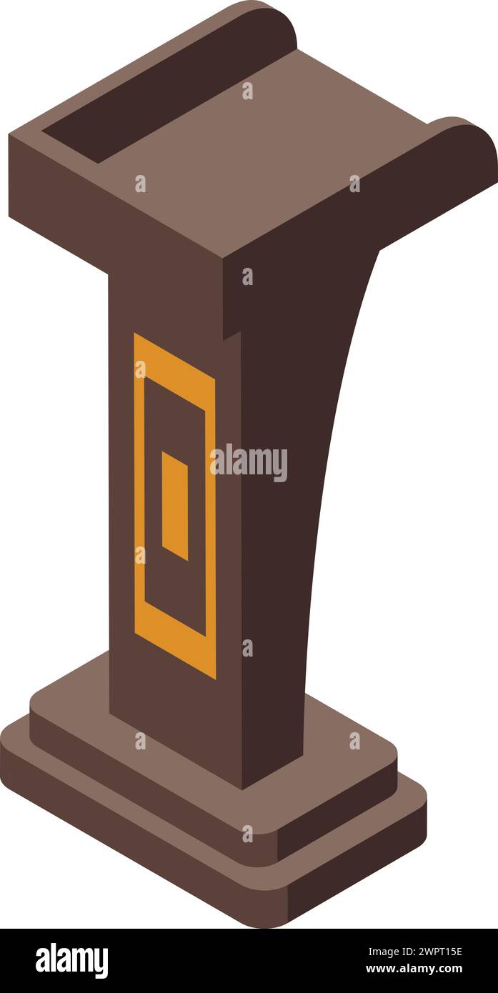 Summit tribune icon isometric vector. Debate presentation podium ...