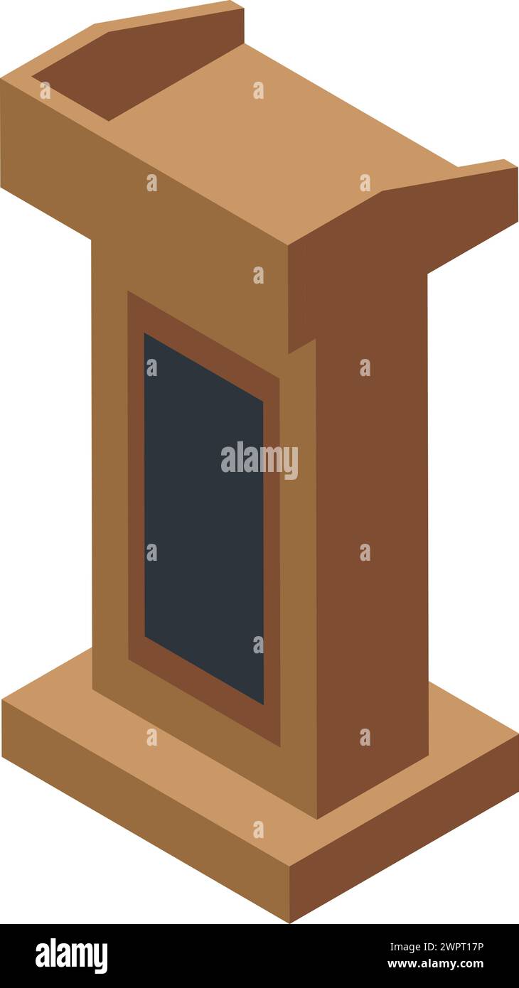 Public summit orator tribune icon isometric vector. Speaker ...