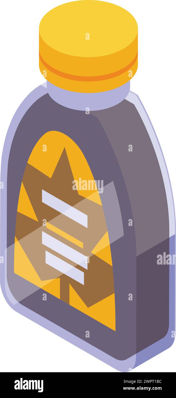 Maple syrup dispenser icon isometric vector. Tree foliage extract ...