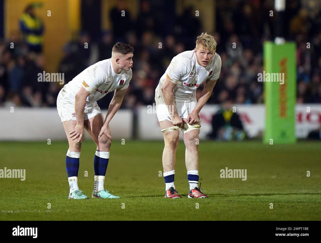 England's Ben Waghorn and Nathan Michelow (right) during the 2024 U20 ...