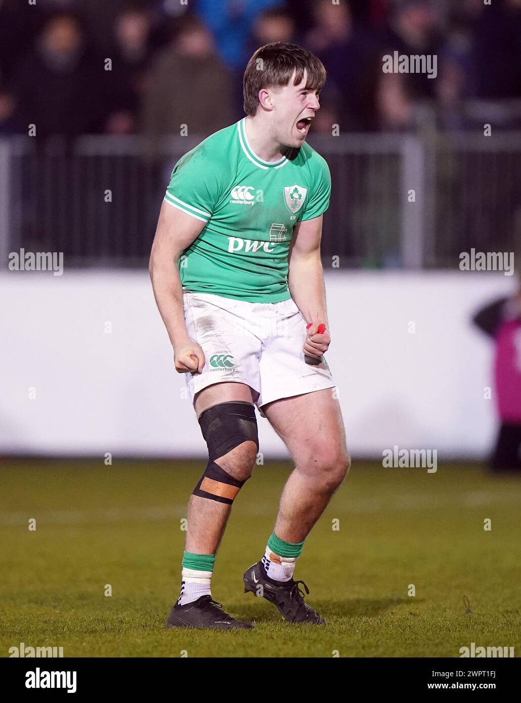 Ireland's Hugo McLaughlin during the 2024 U20 Six Nations Championship ...