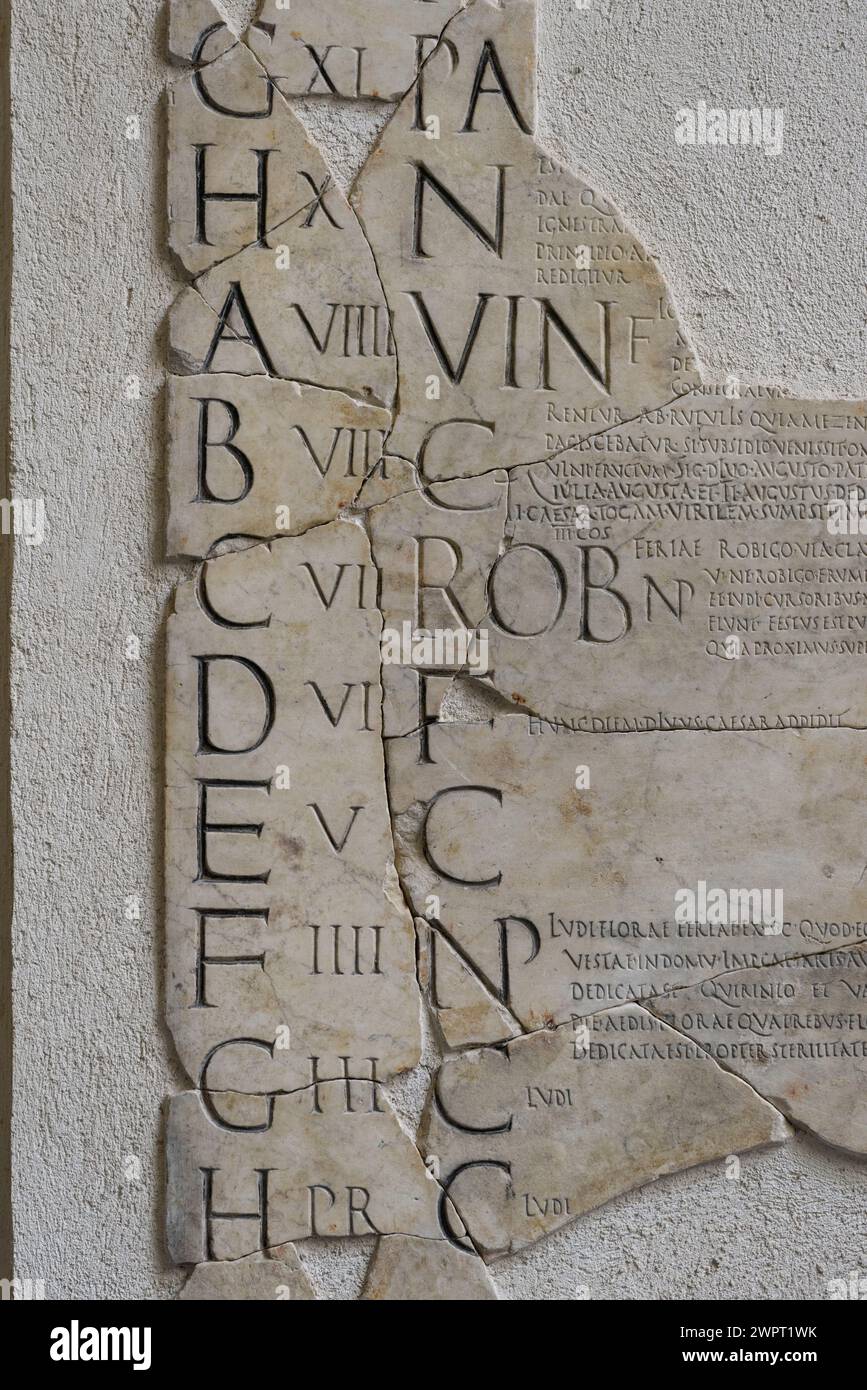 Roman calendar inscription hi-res stock photography and images - Alamy