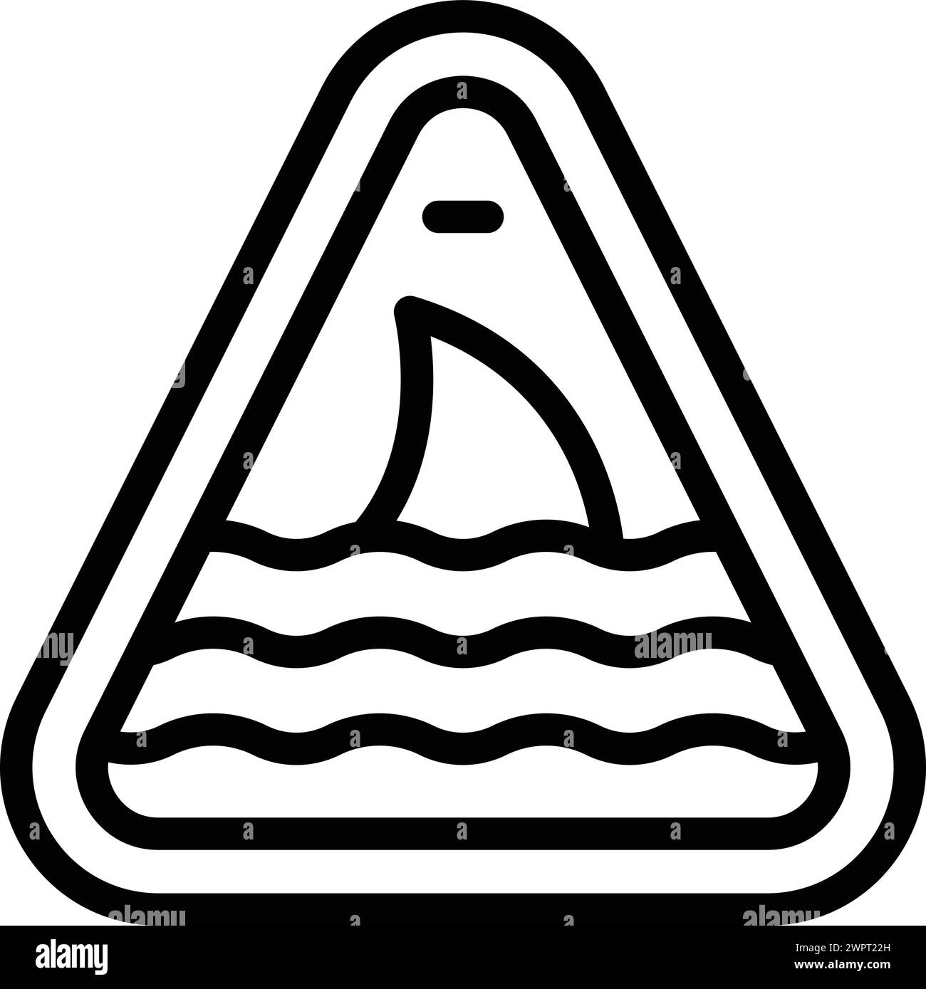 Sharks alert icon outline vector. Angry maritime animal. Dangerous zone ...