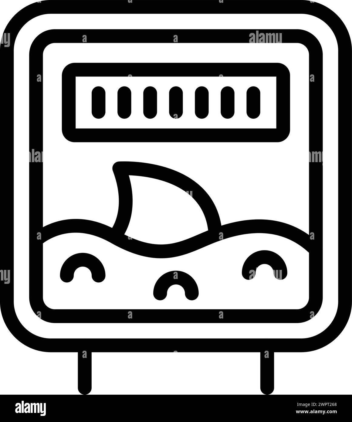 Shark danger sign icon outline vector. Beware of sharks. Maritime lifeguard cautionary Stock ...