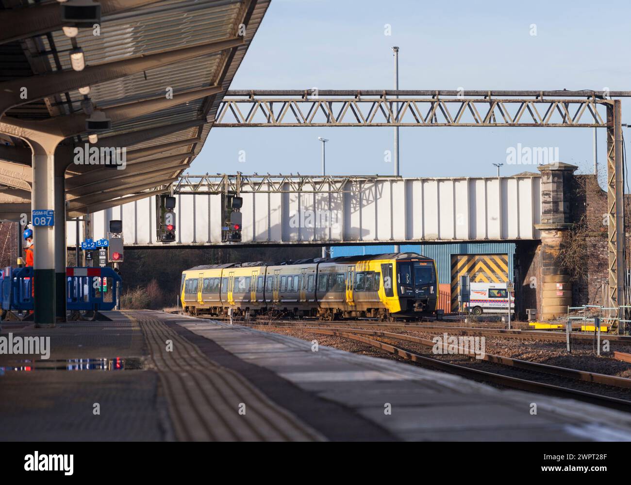 Merseyrail Stadler class 777 3rd rail electric train 777006 arriving at ...