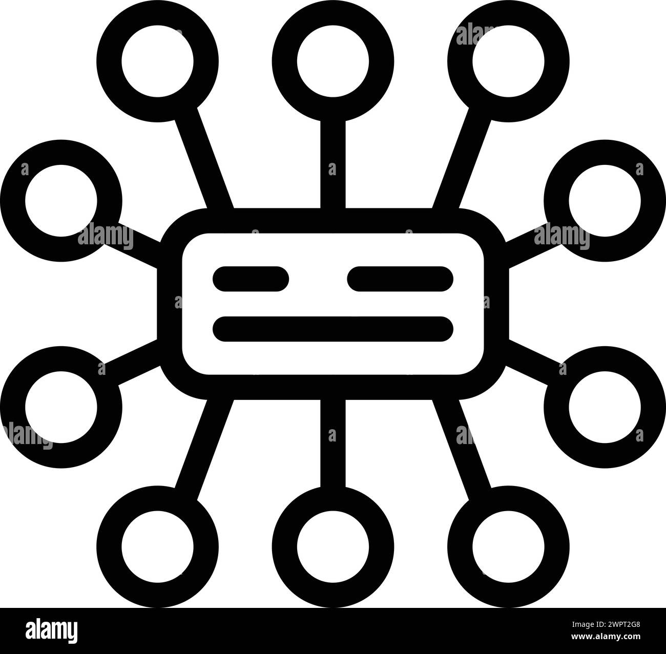 Traffic Monitoring Icon Outline Vector Data Network Organization