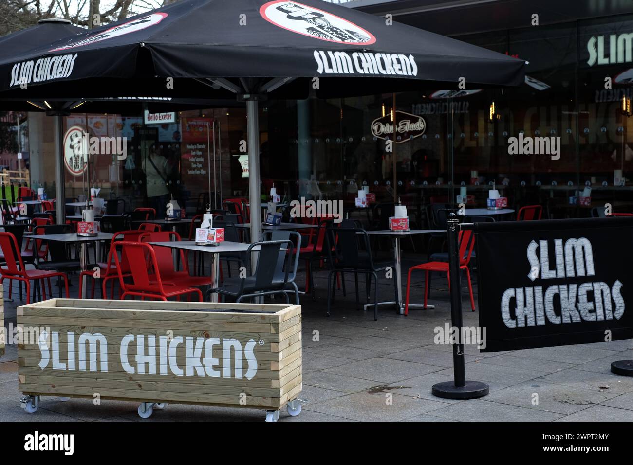 slim chickens restaurant exterior with outdoor seating. Exeter, UK ...