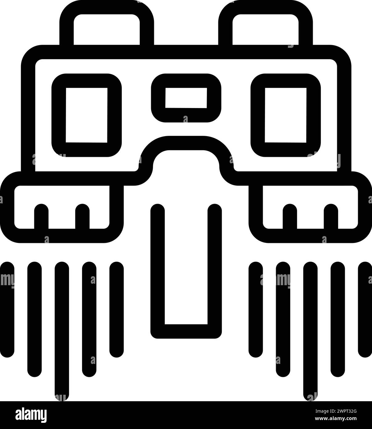 Aqua rocket platform icon outline vector. Propulsion fly board. Beach ...