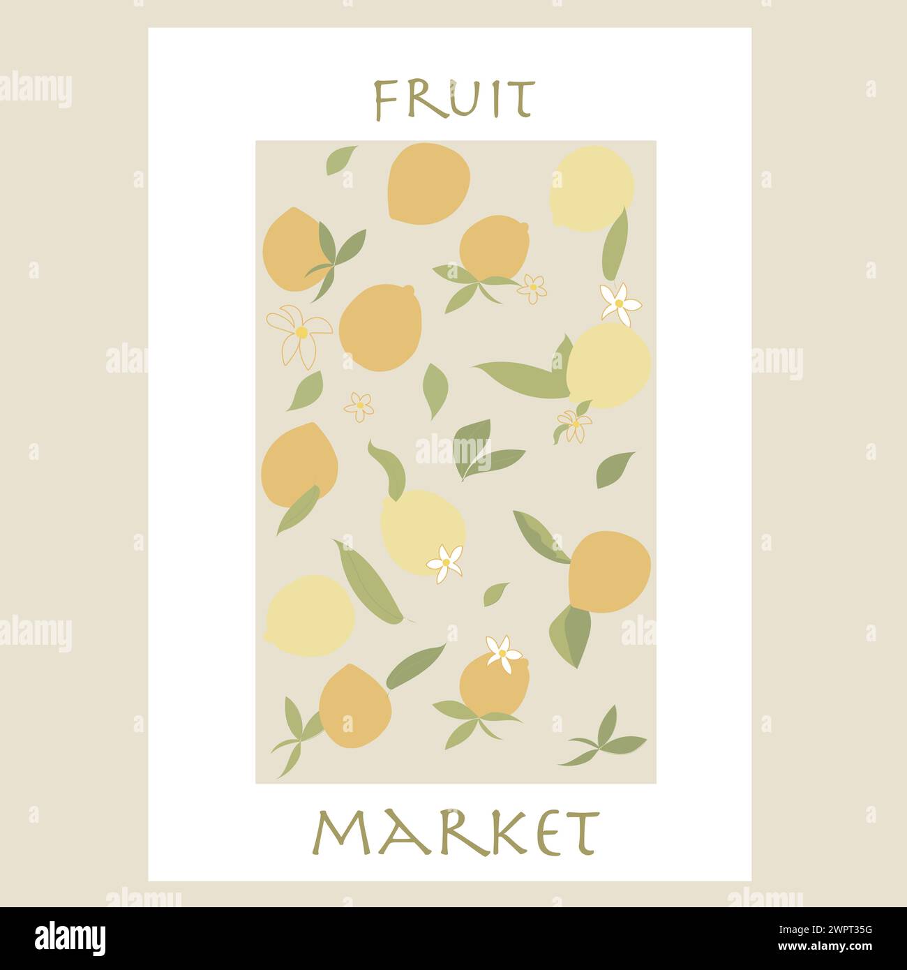 Fruit Market lemon illustration poster Stock Vector Image & Art - Alamy