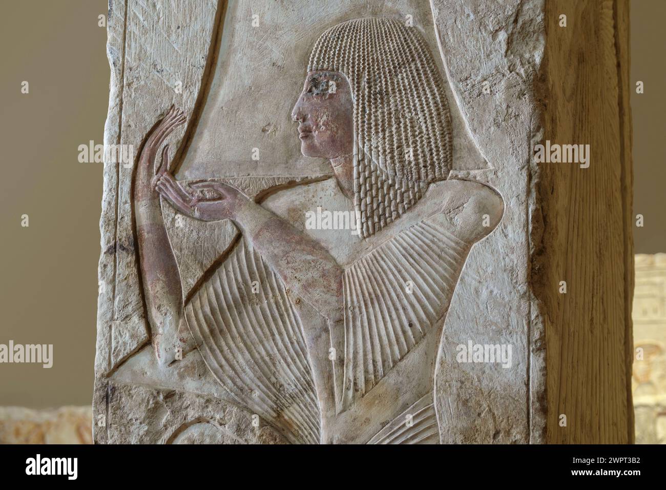 Depiction of Djed pillar in Tomb of Nemtymes Bubasteion, Saqqara, Egypt ...