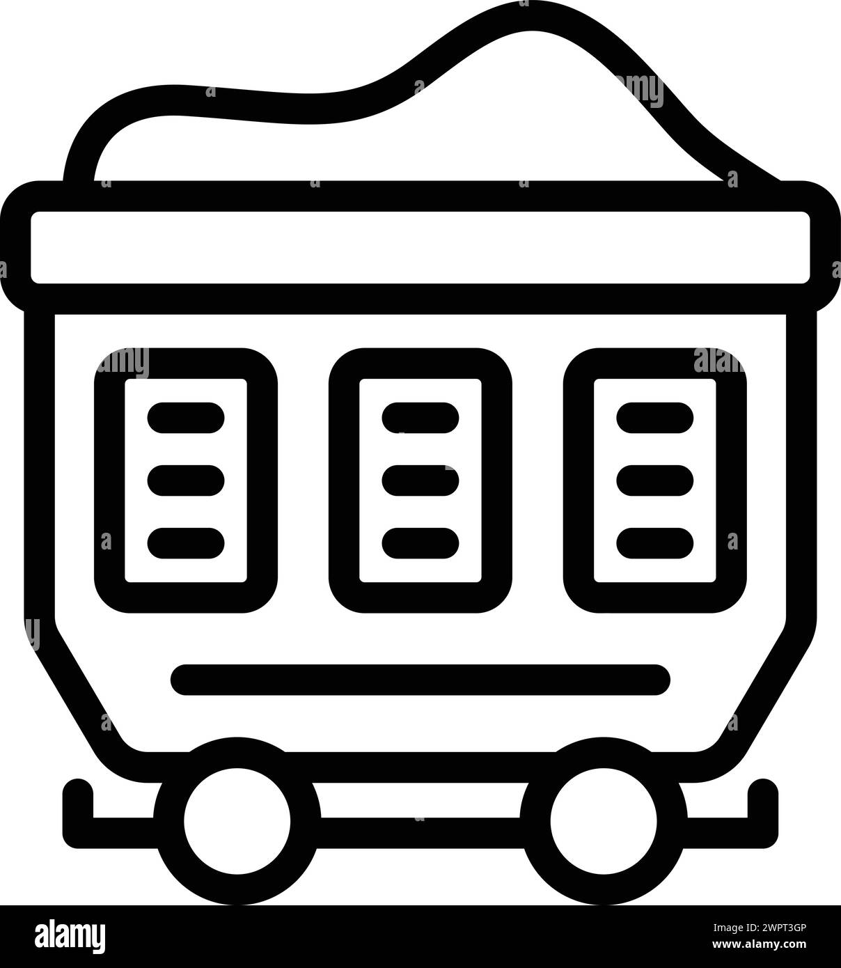 Rail freight wagon icon outline vector. Goods shipment. Delivery ...