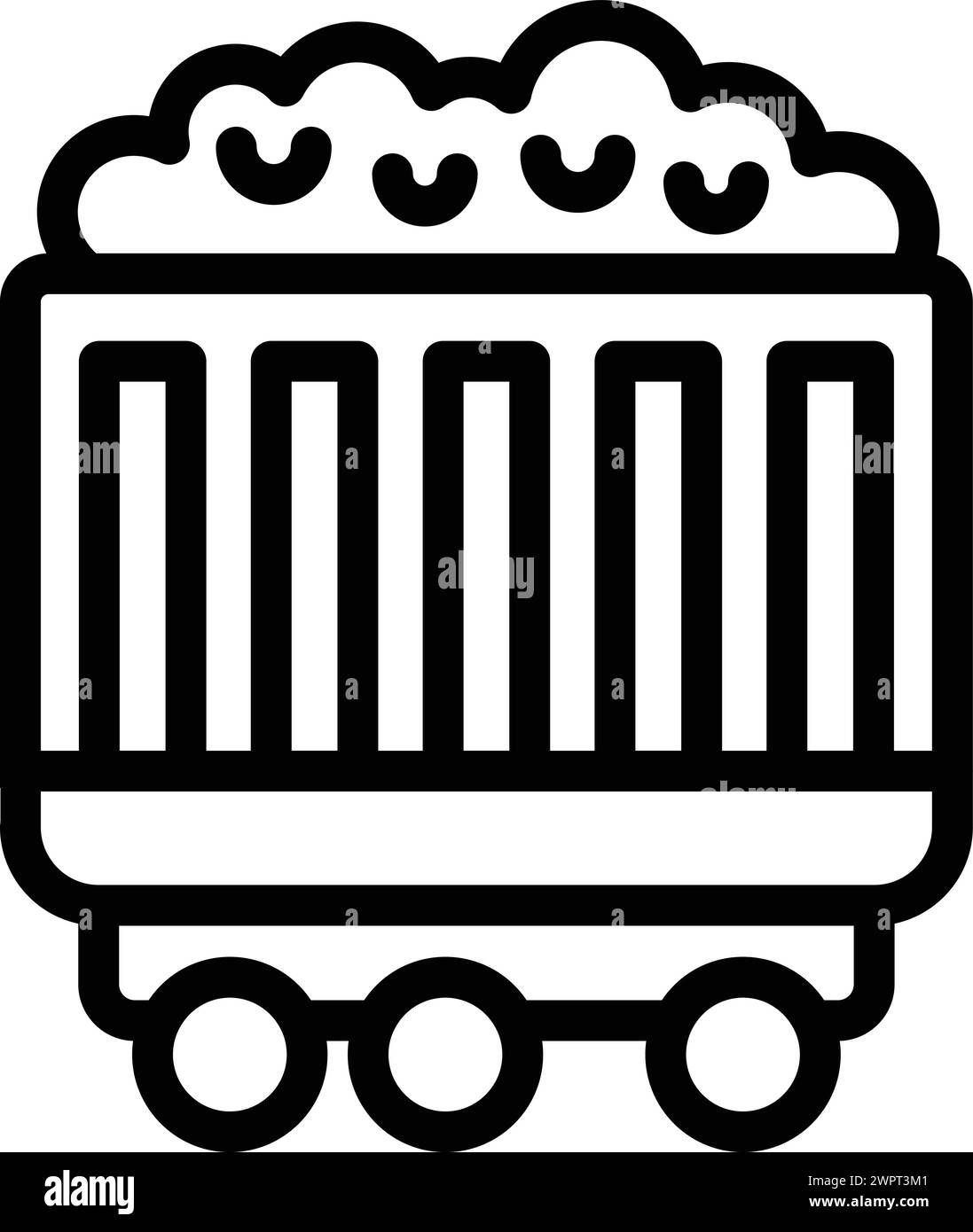 Rolling stock wagon icon outline vector. Train freight locomotive. Good ...
