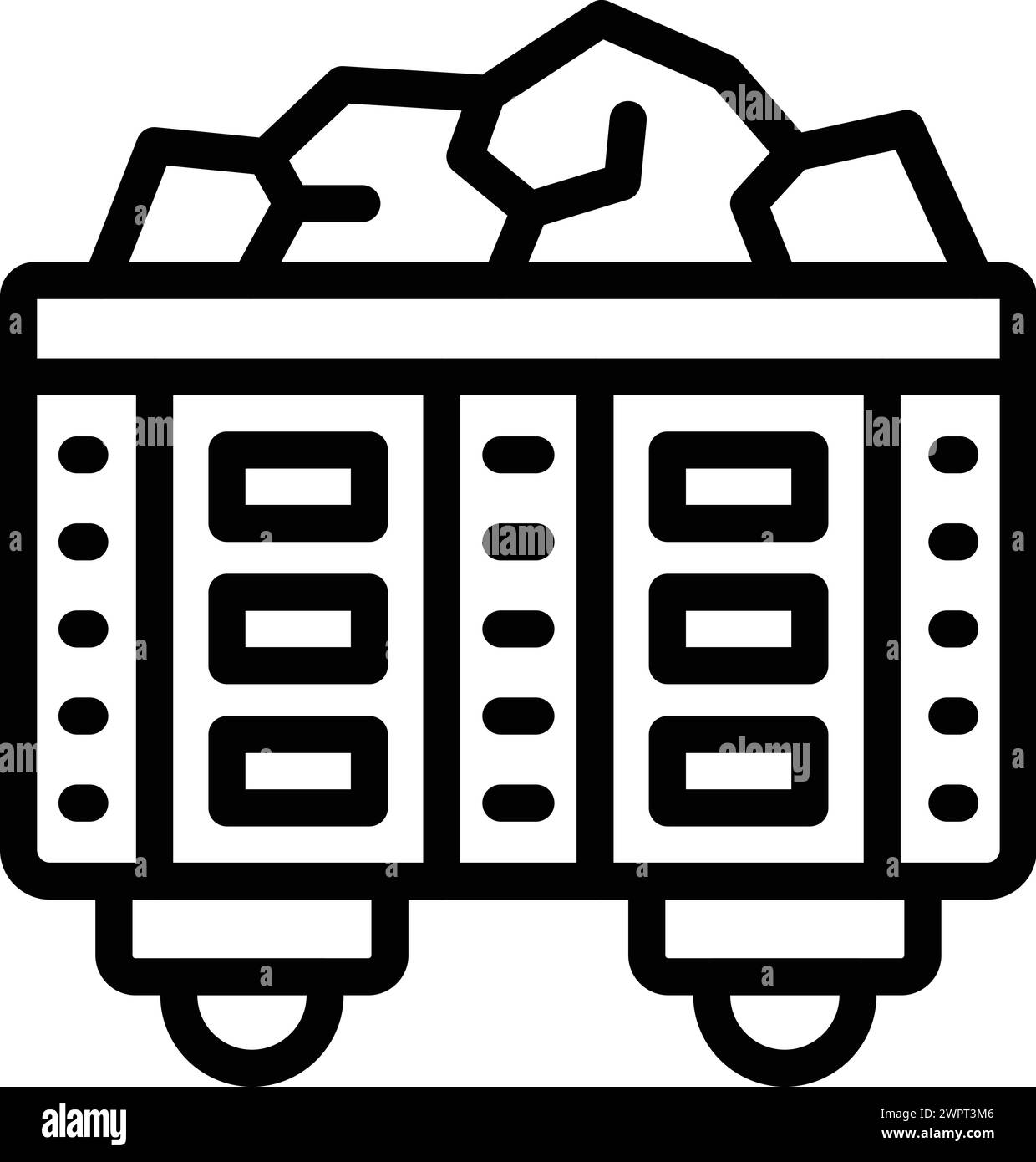 Boxcar freight wagon icon outline vector. Goods railway transfer. Heavy ...
