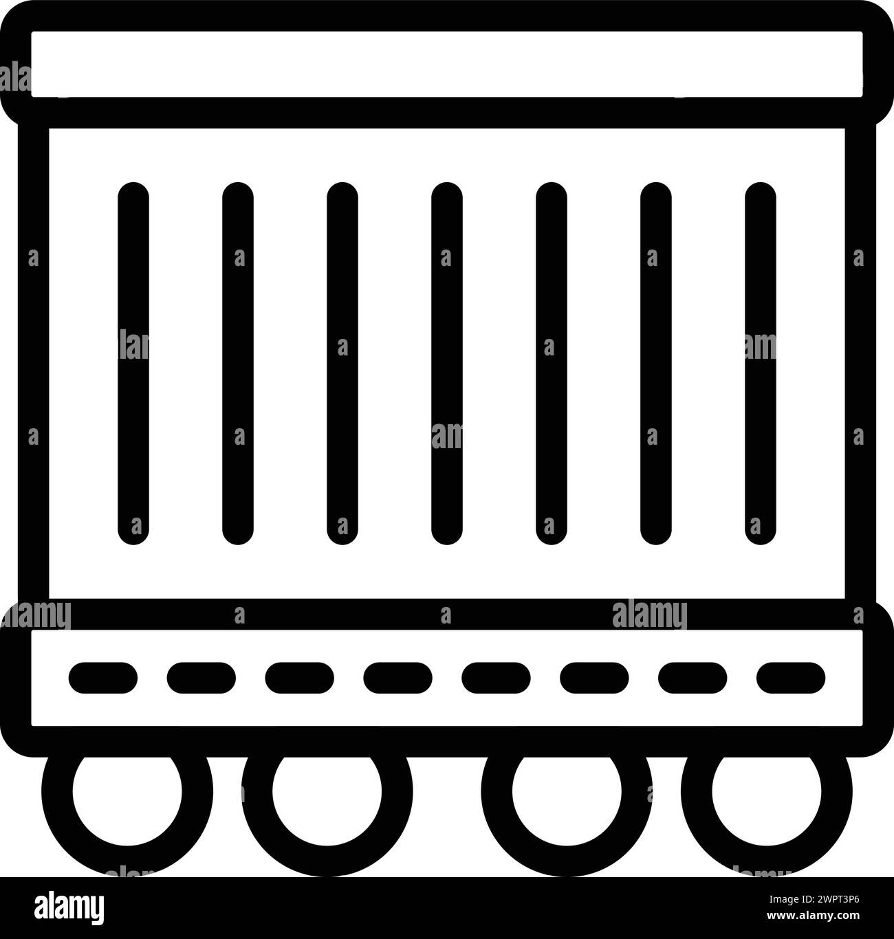Freight wagon container icon outline vector. Train transit haulage ...