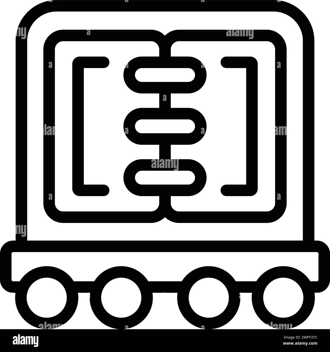 Train freightage wagon icon outline vector. Railway logistics. Boxcar ...