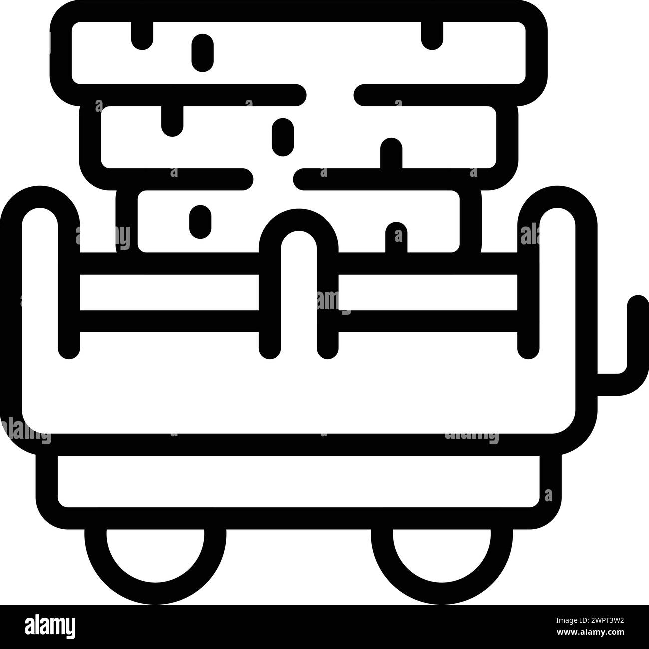 Commercial goods wagon icon outline vector. Freight locomotive boxcar ...