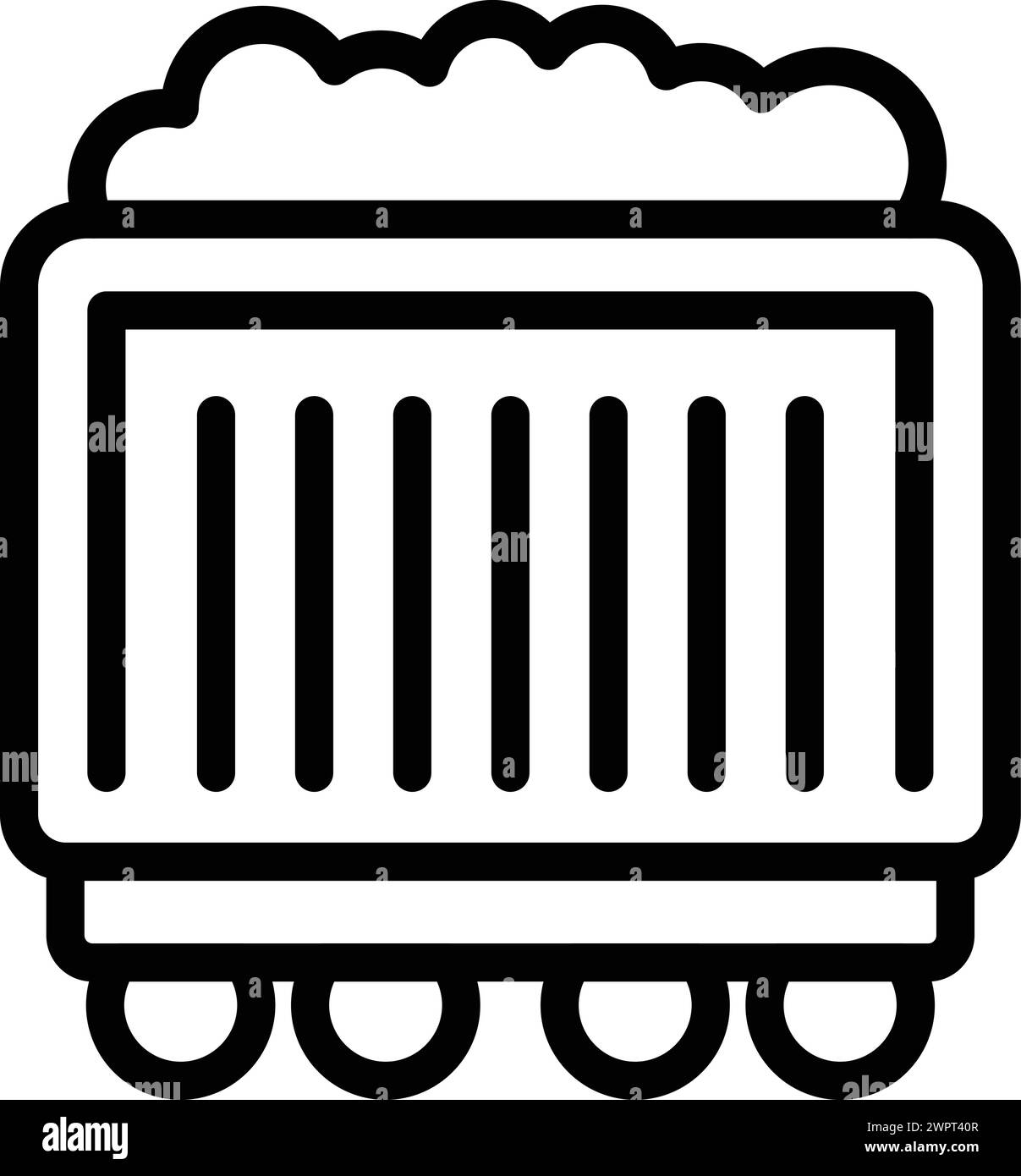 Diesel Locomotive Icon Outline Vector Haulage Train Wagon Freightage