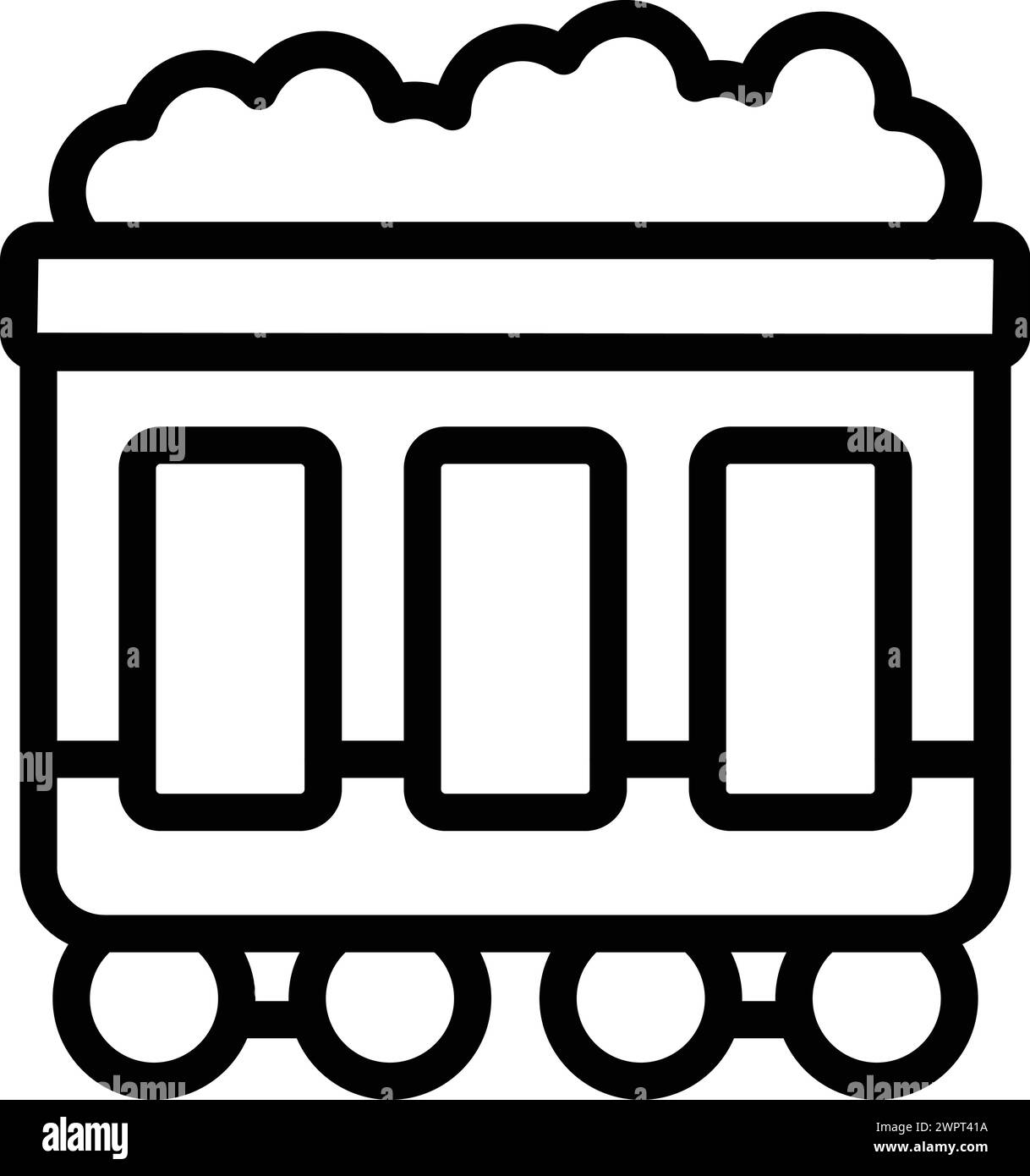 Raw supplies freight wagon icon outline vector. Freighter locomotive ...