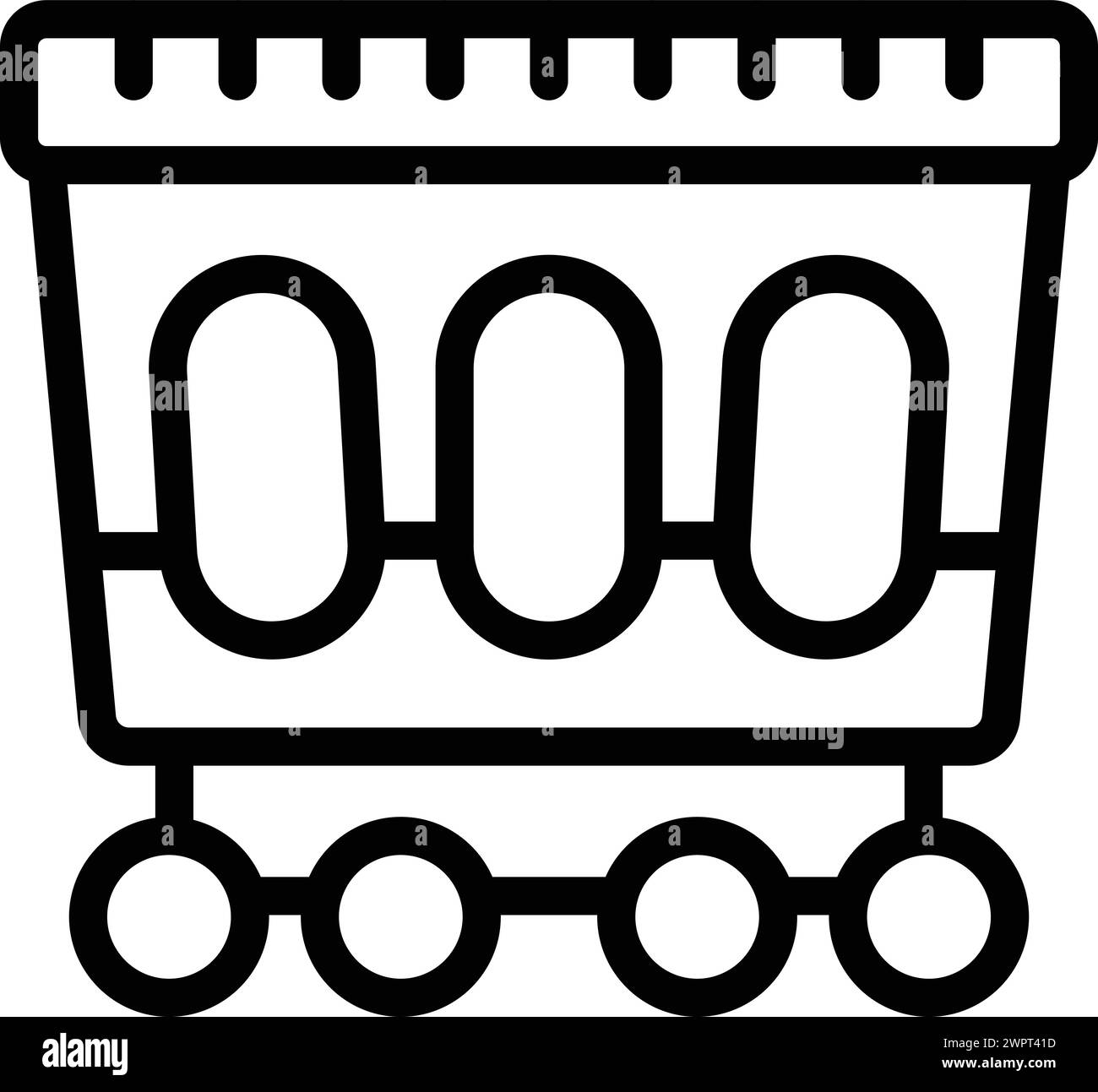 Freight train transport icon outline vector. Locomotion flatcar wagon ...