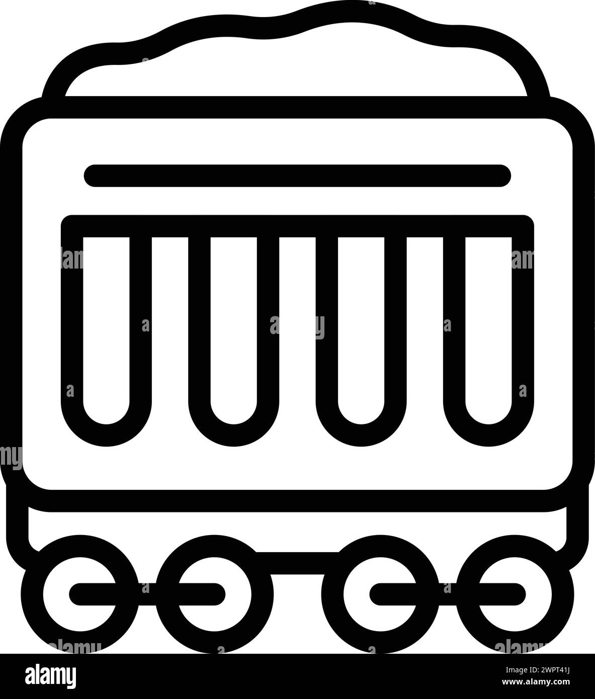 Rail freightage network icon outline vector. Carriage boxcar container ...