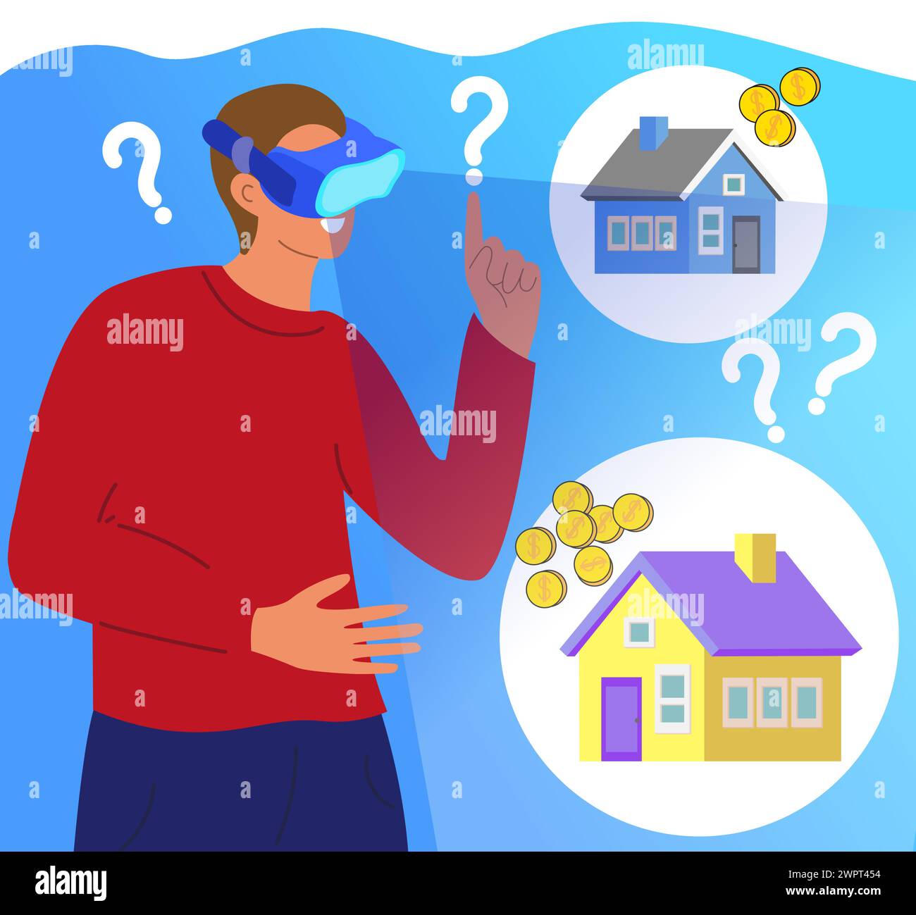 Woman thinking in new home Stock Vector Images - Alamy