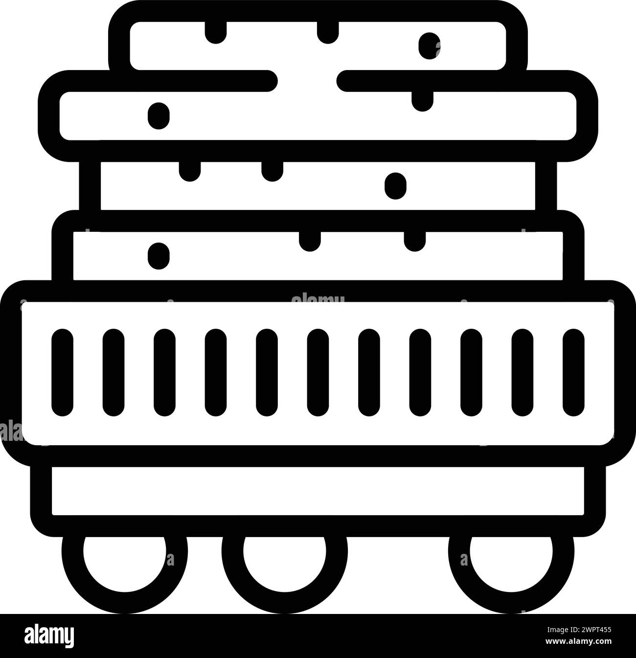 Commercial merchandise distribution icon outline vector. Heavy rolling ...