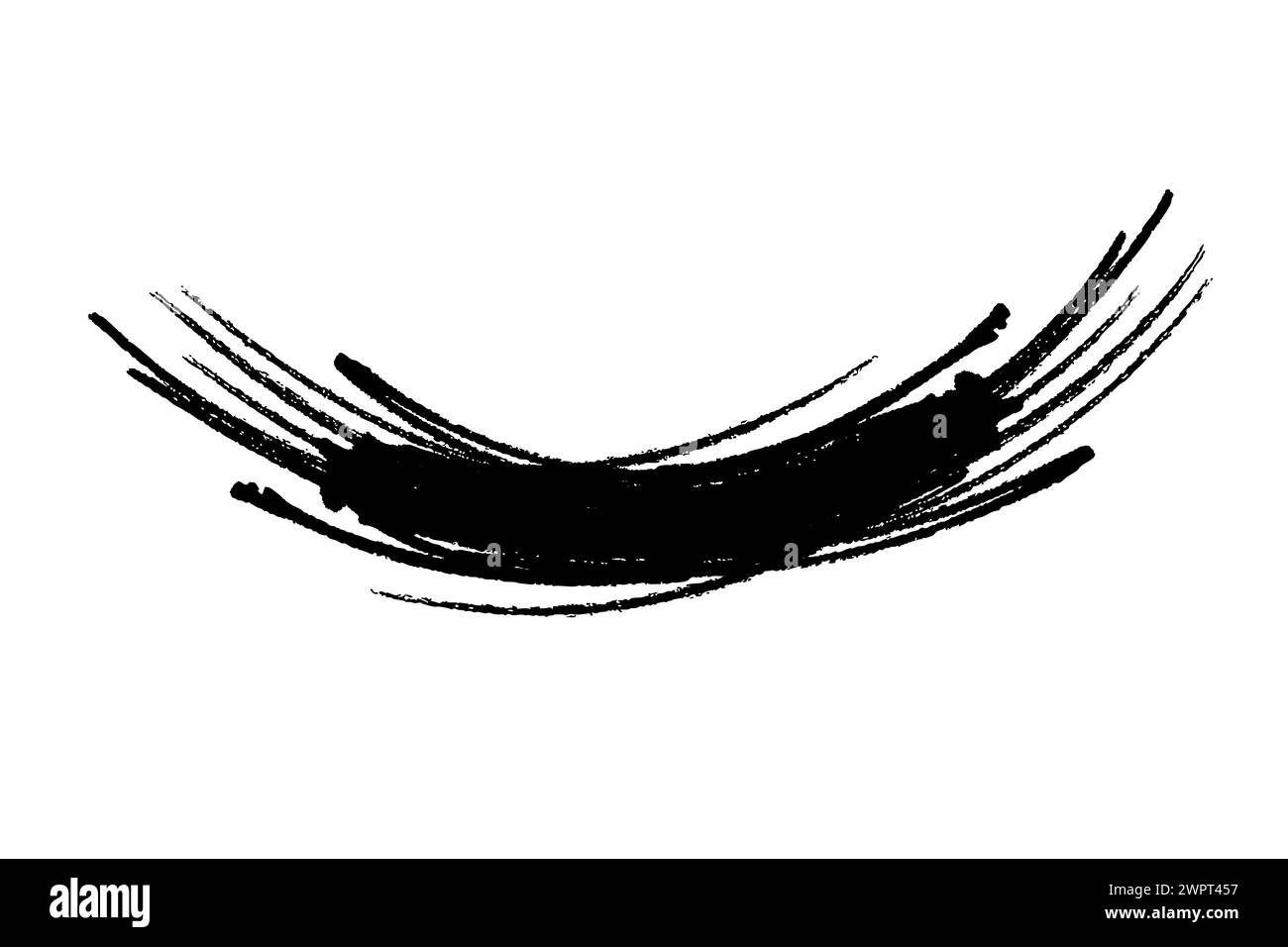 Enso zen curved brush stroke japanese brush symbol vector illustration ...
