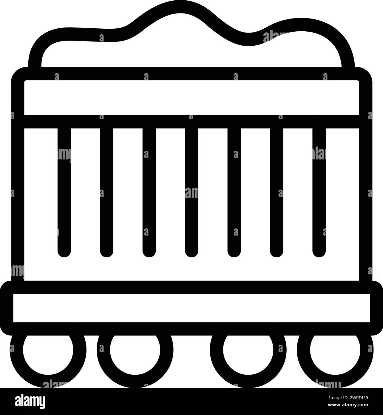 Haulage vehicle icon outline vector. Rolling stock train. Logistics ...