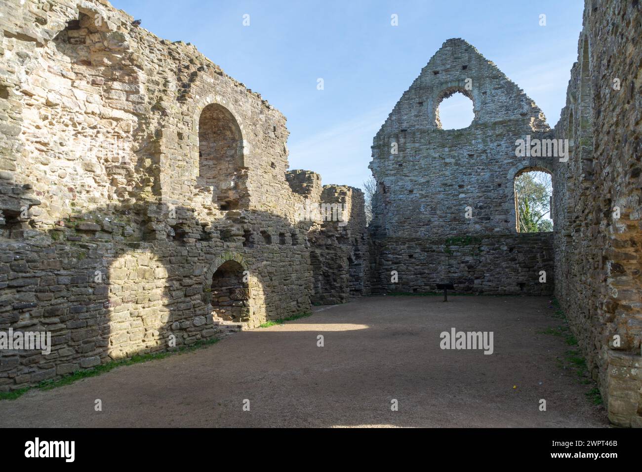 Christchurch, UK - February 19th 2023: Inside the remains of the Norman ...
