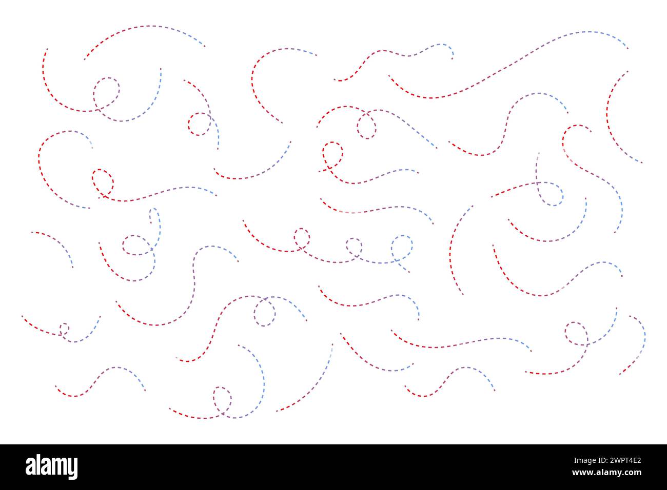 Hand drawn dotted curved line shape vector Stock Vector Image & Art - Alamy