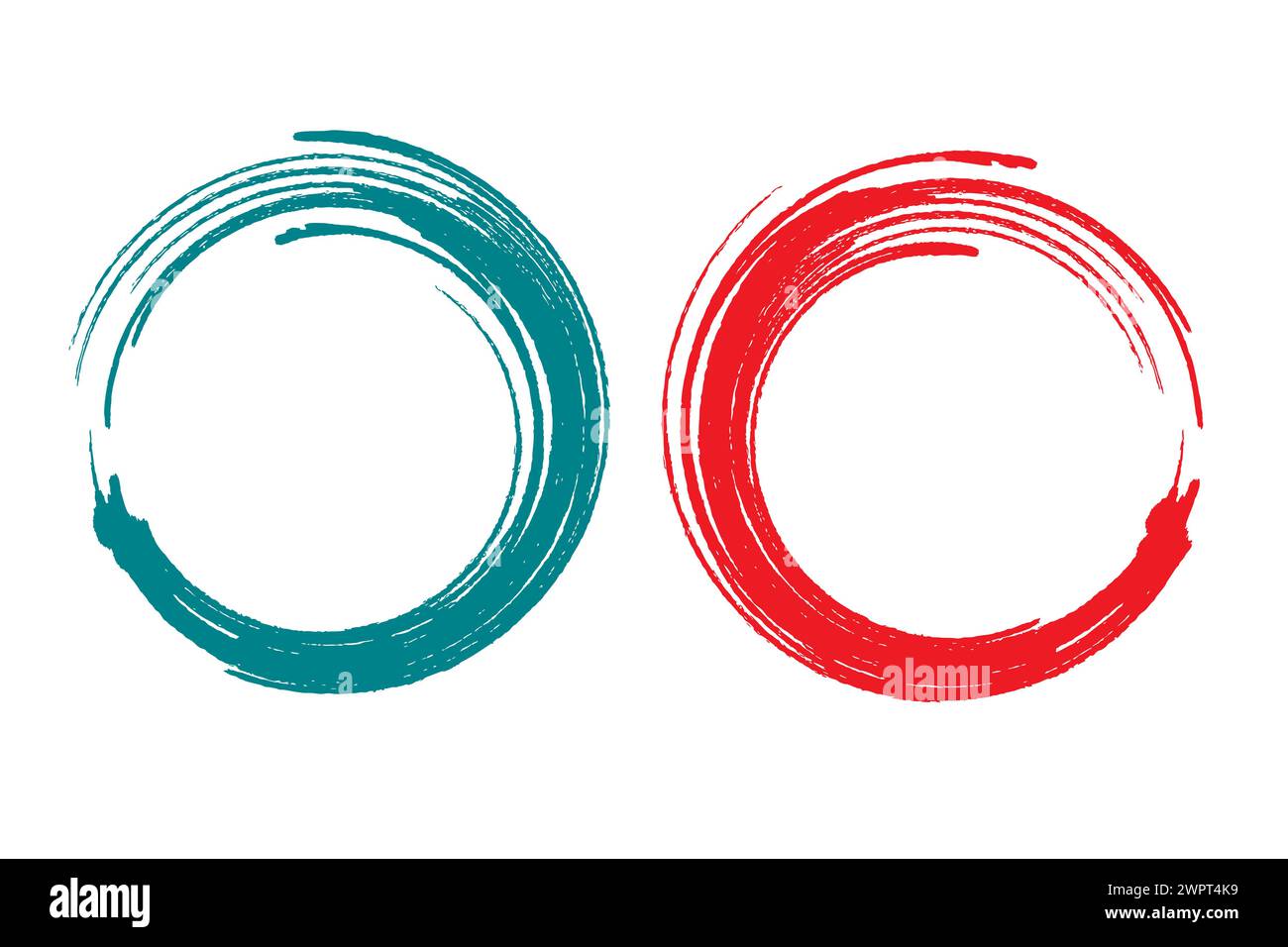 Enso zen stroke red circle japanese brush symbol vector illustration ...