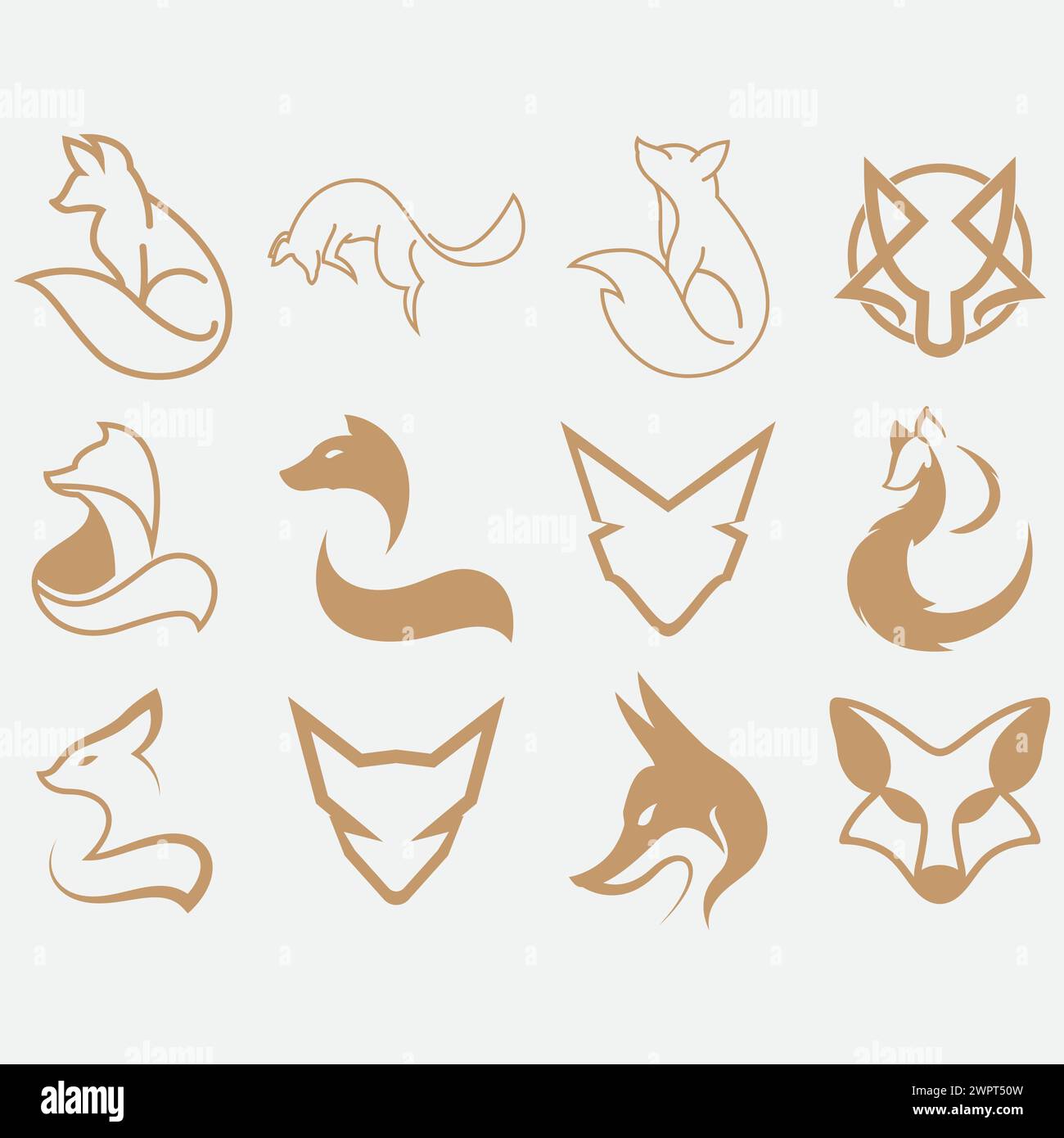 collection of vector fox logos Stock Vector Image & Art - Alamy