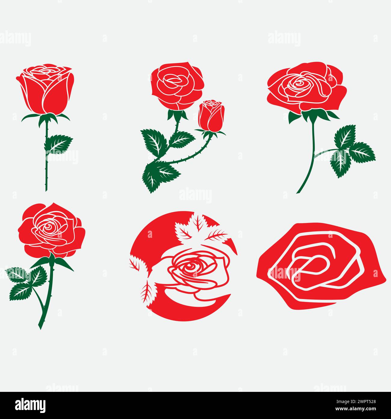 vector collection of rose flower logos Stock Vector Image & Art - Alamy