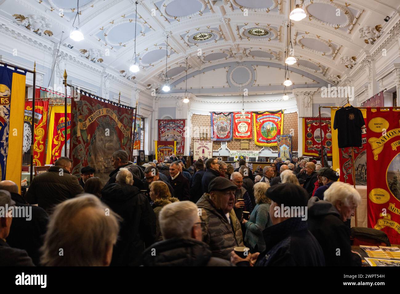 Barnsley, UK. 09 MAR, 2024. People gather at the National Union of ...