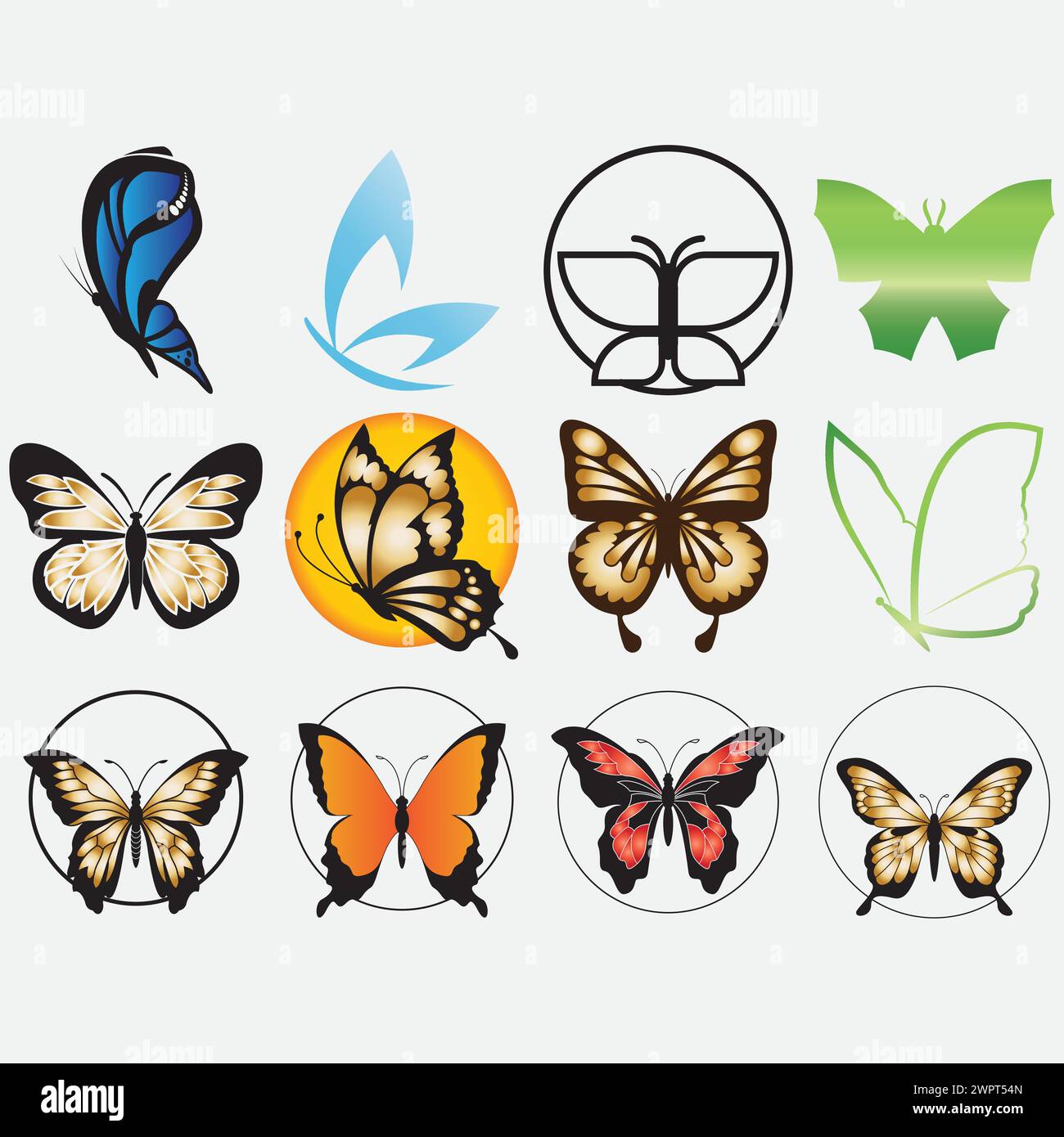 collection of butterfly vector logos Stock Vector Image & Art - Alamy