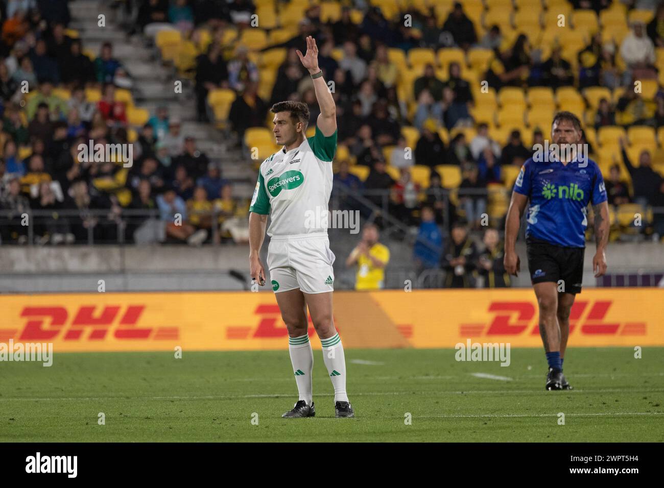 Sky Stadium, Wellington, New Zealand. 9th Mar, 2024. Referee Jordan Way ...